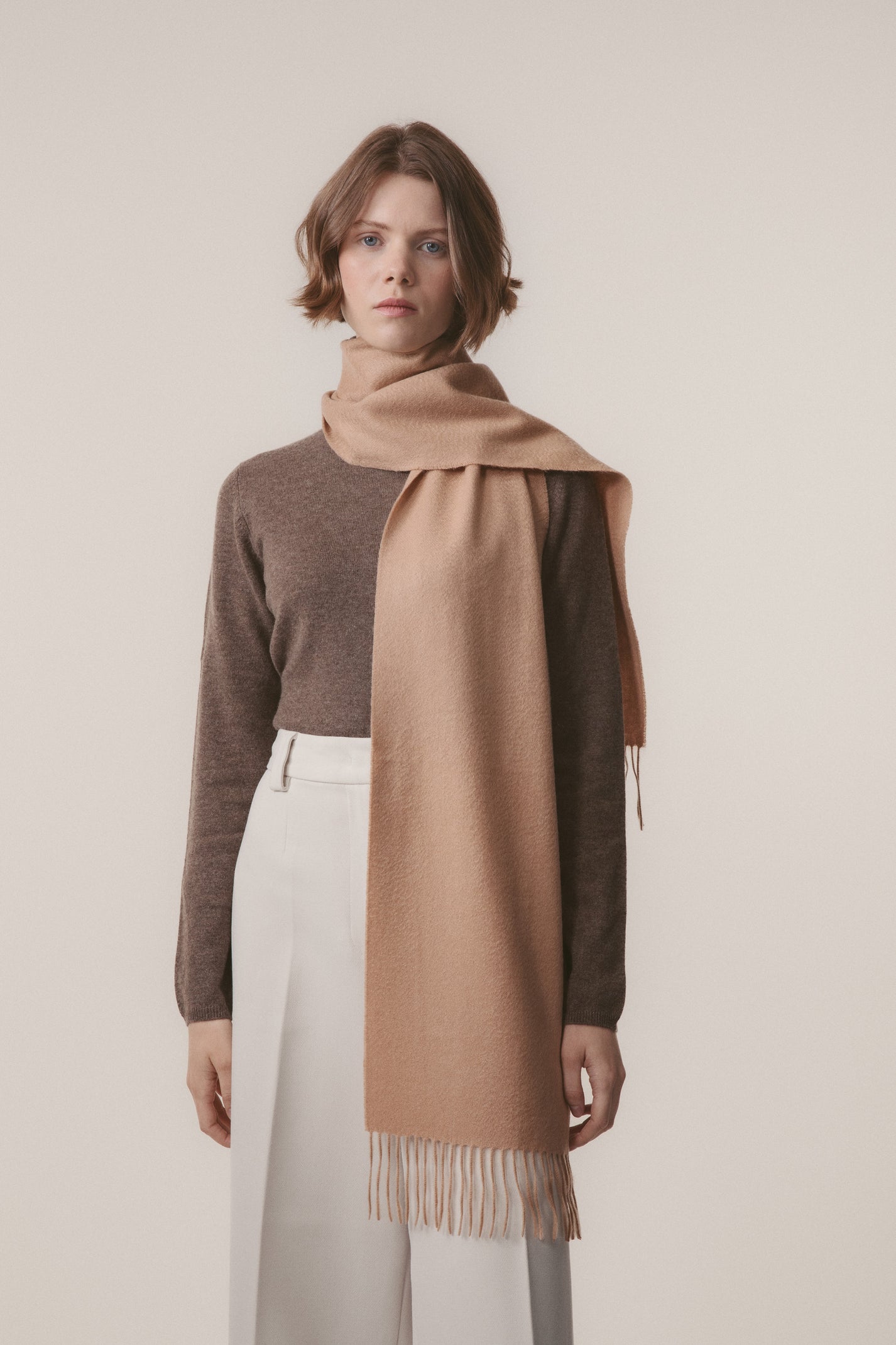 Solid Cashmere Scarf - Warm Camel – Kiltane