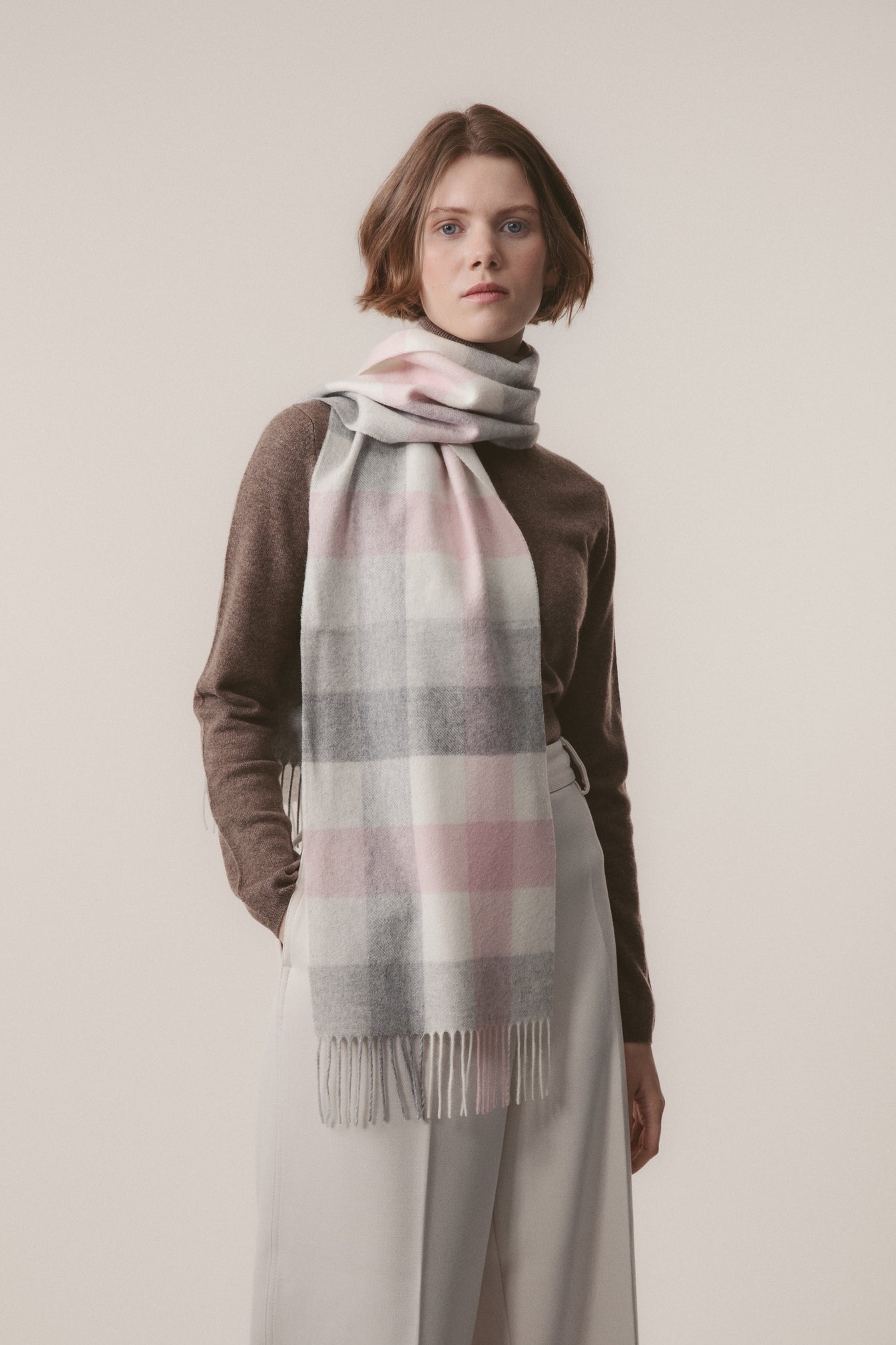 5 Square Check Cashmere Scarf - Cherub – Kiltane
