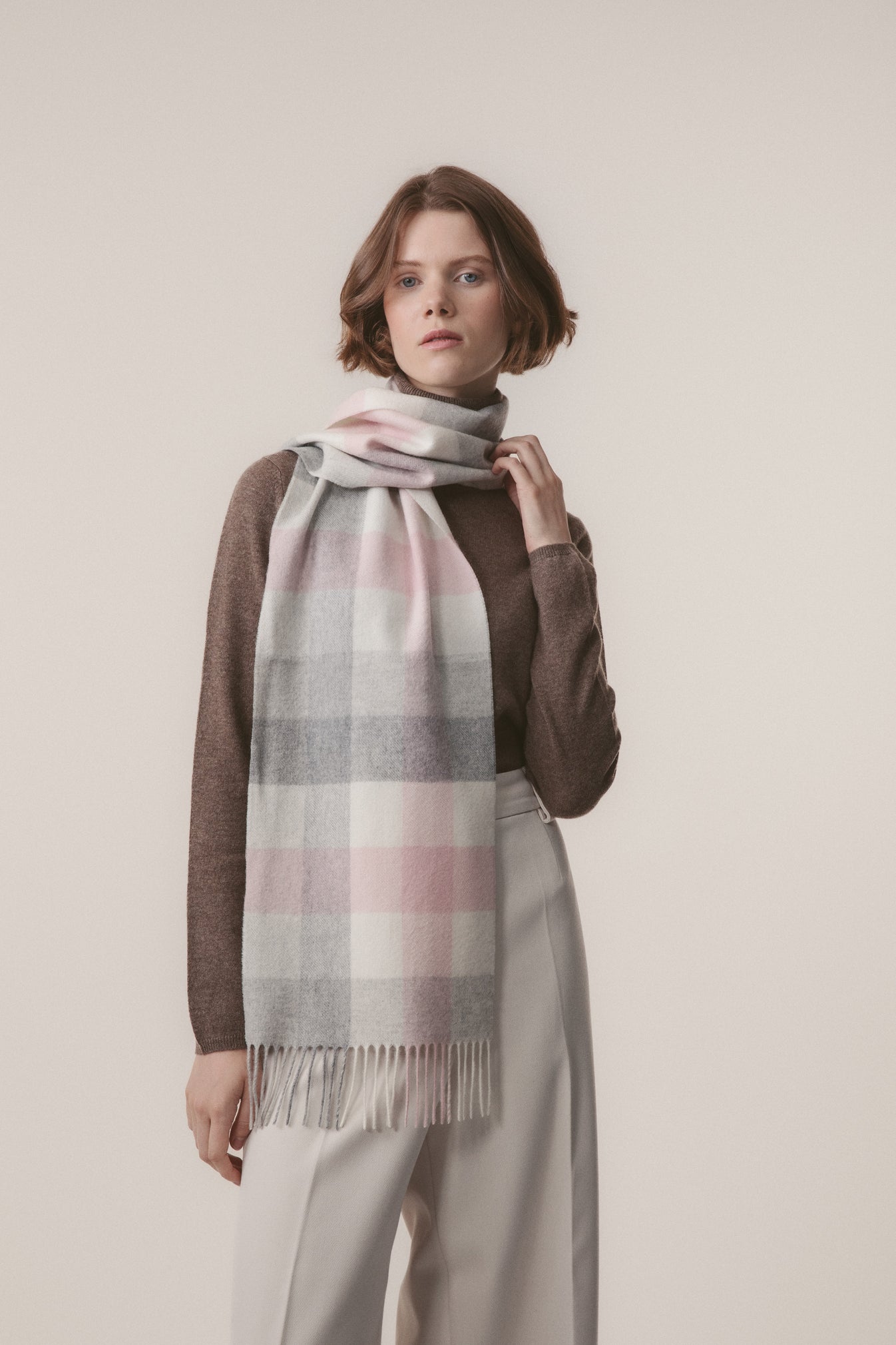 5 Square Check Cashmere Scarf - Cherub – Kiltane