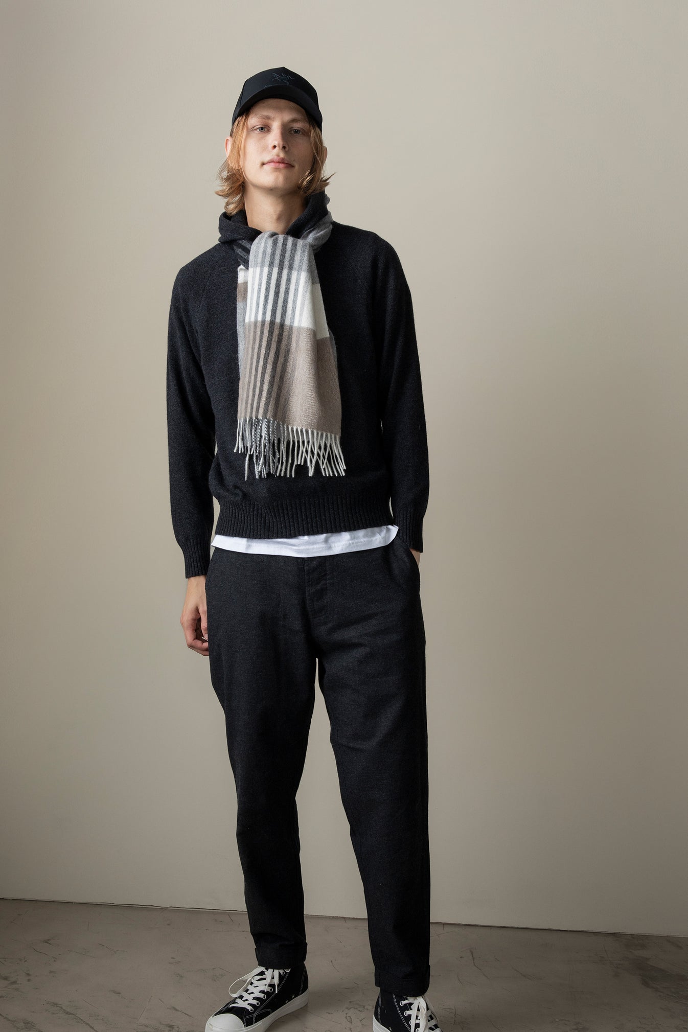 Contemporary Check Cashmere Scarf - Monochrome – Kiltane