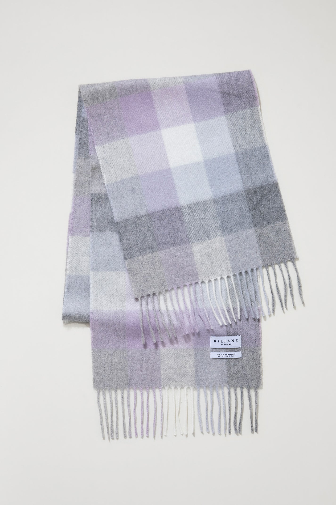 5 Square Check Cashmere Scarf - Lilac – Kiltane