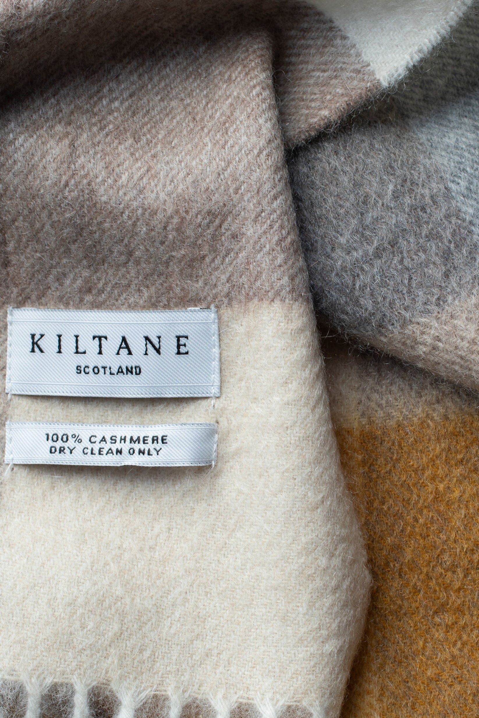 3 Square Cashmere Scarf - Gold – Kiltane