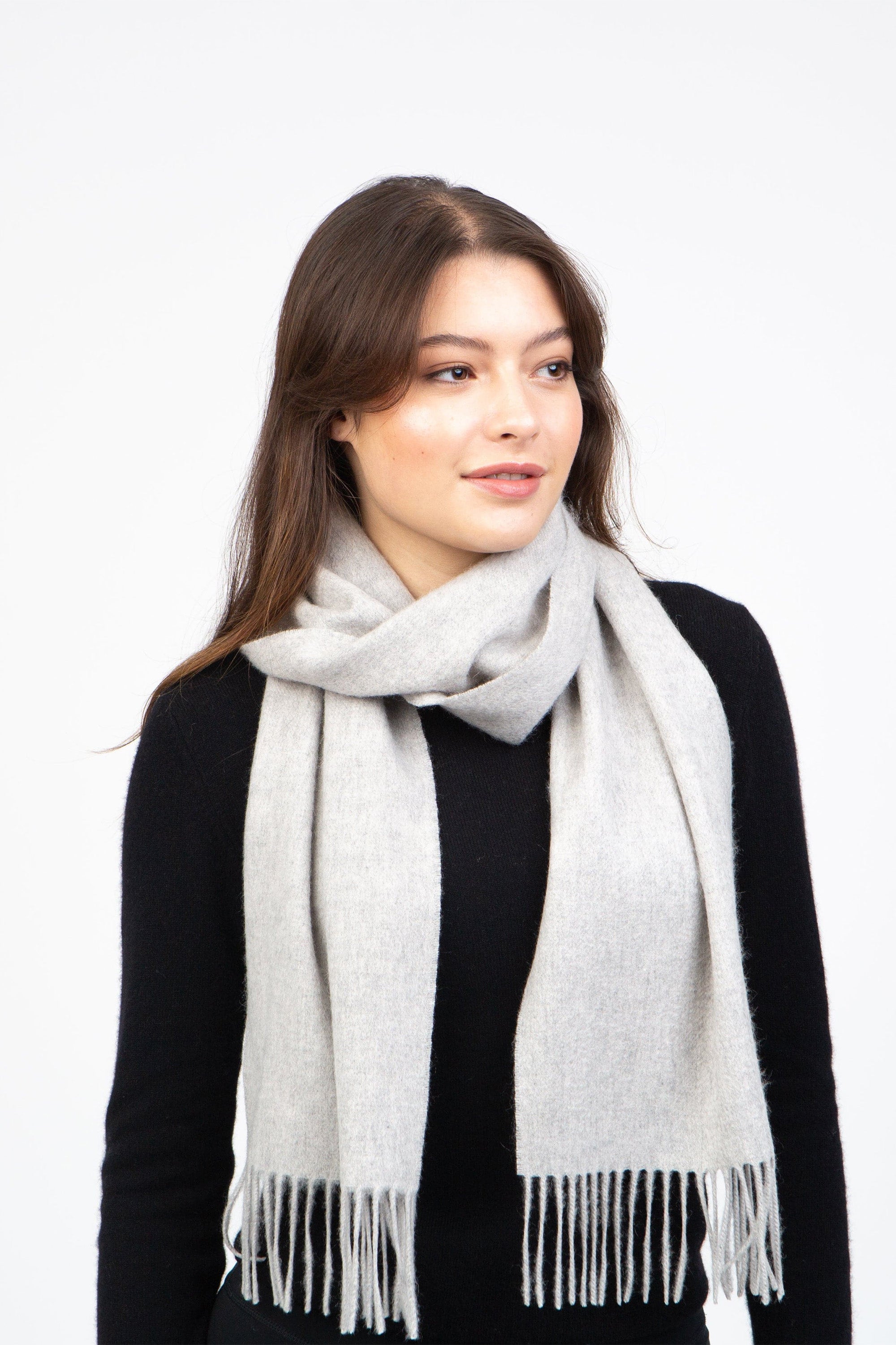Solid Cashmere Scarf Oyster Grey