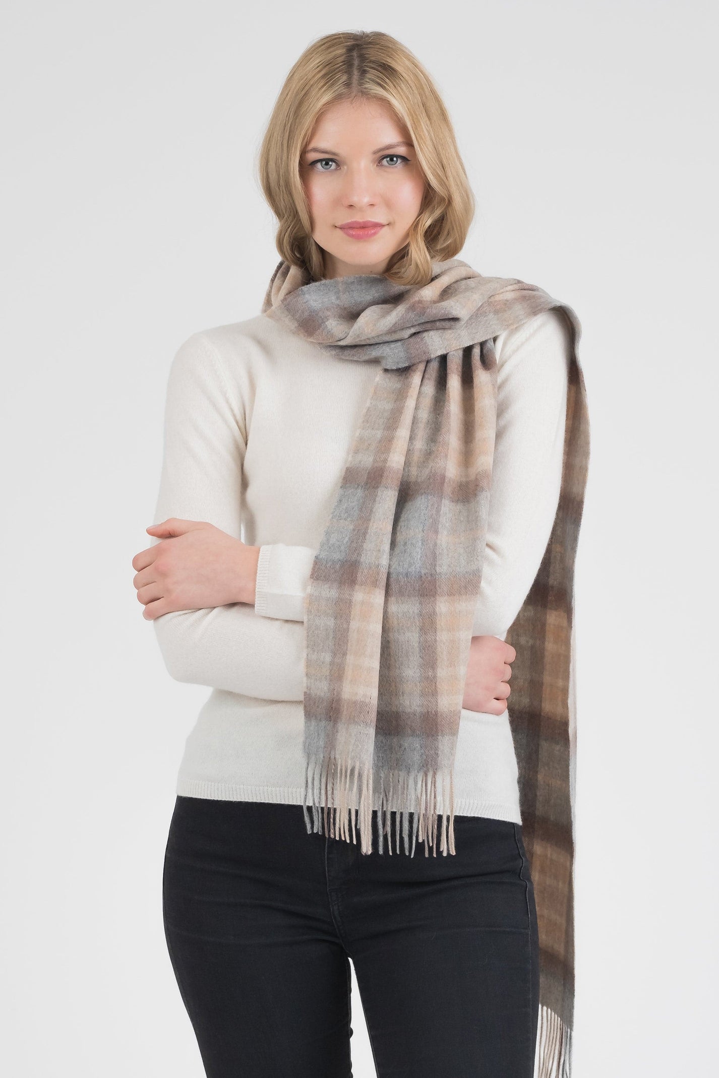 Heritage Tartan Cashmere Wide Scarf - Mackellar Natural – Kiltane