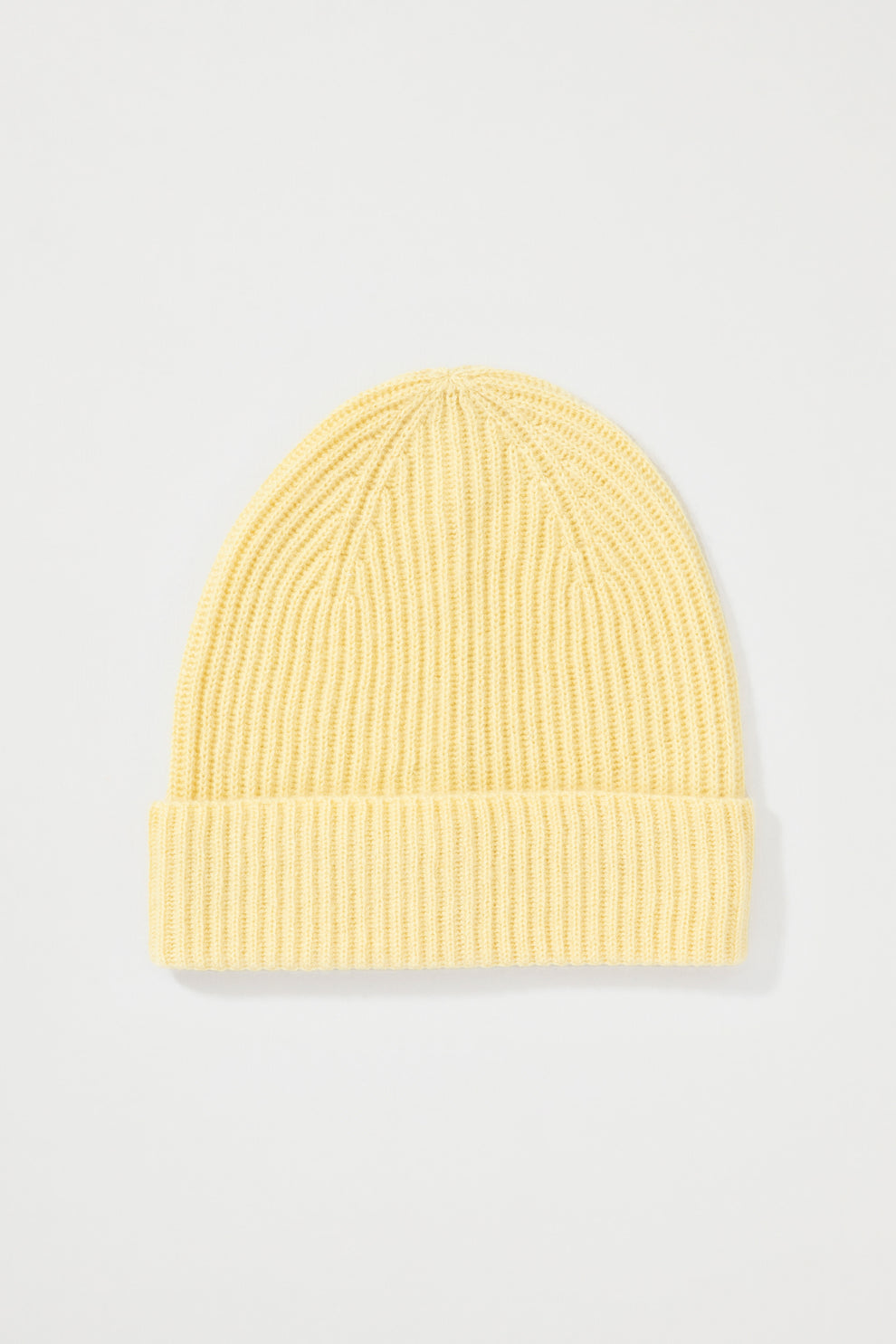 Unisex Cashmere Ribbed Beanie Hat - Lemon Yellow – Kiltane