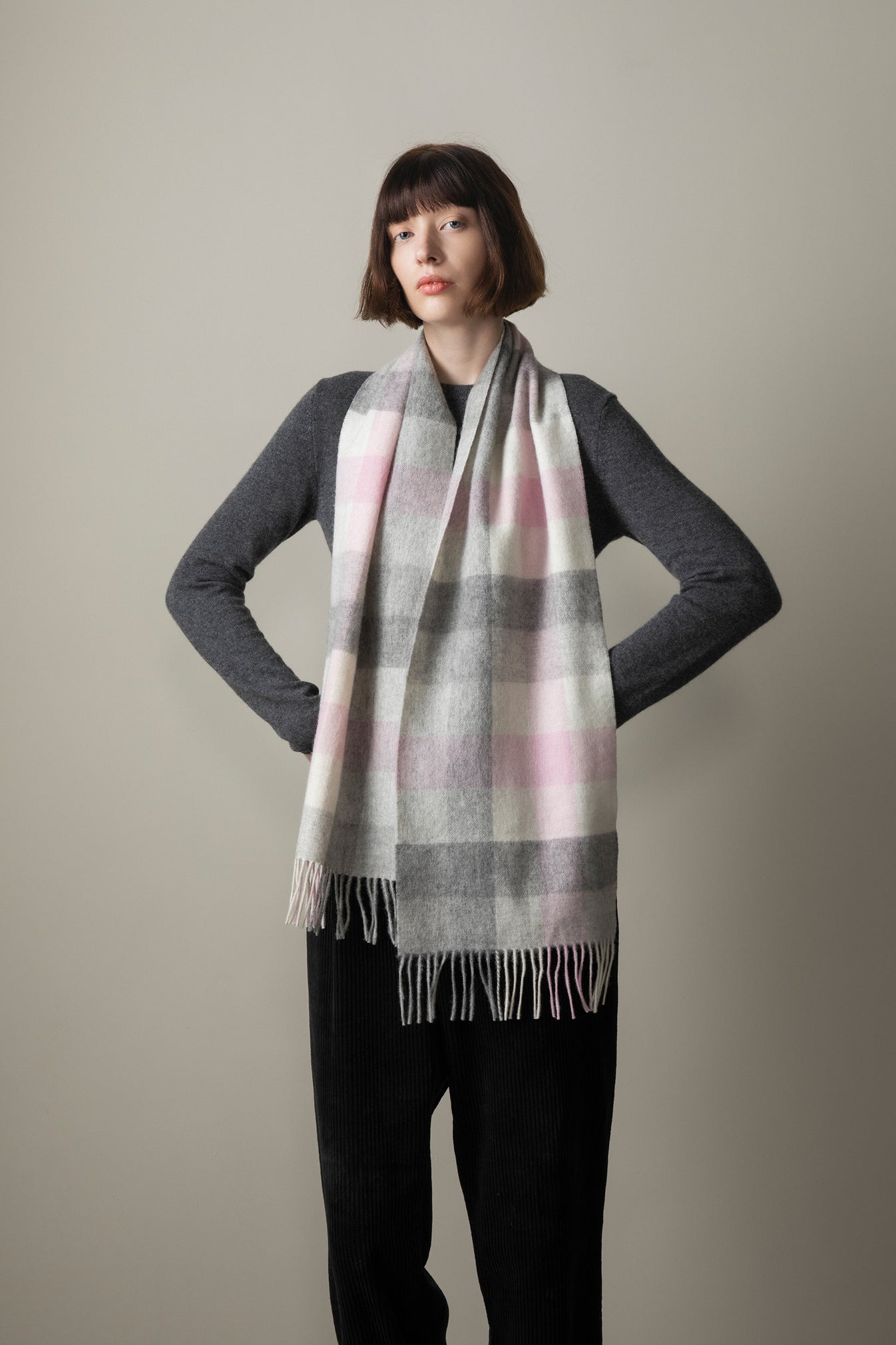 5 Square Check Lambswool Scarf - Cherub – Kiltane