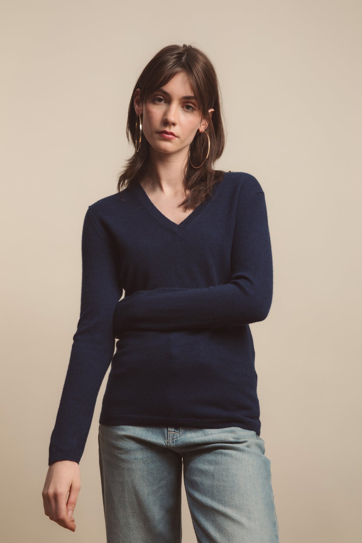 Women's Cashmere V Neck Jumper - Cosmos – Kiltane